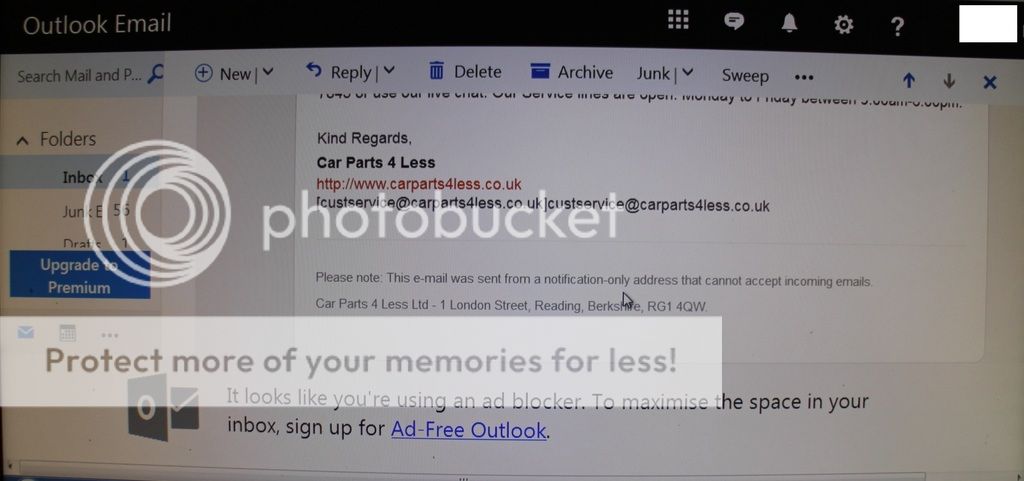 Outlook mail, how of get rid of bottom ad block — MoneySavingExpert Forum